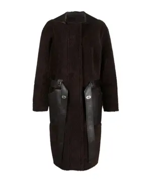 LOW CLASSIC Faux-leather Zip-up Coat - Black