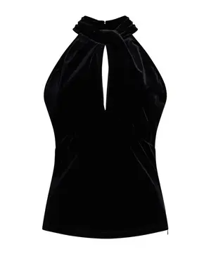 GANNI Solid-color Knitted Sleeveless Top