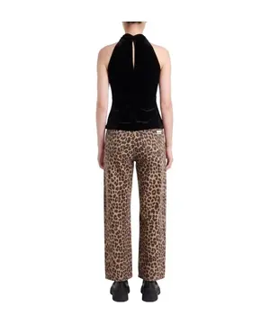 GANNI Solid-color Knitted Sleeveless Top