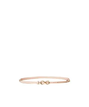 TWINSET Logo Buckle Leather Belt - Nude