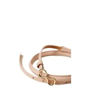 TWINSET Logo Buckle Leather Belt - Nude