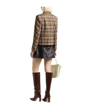 Max Mara Plaid Cropped Blazer