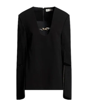 Tory Burch Solid Color Long-sleeve Top - Black