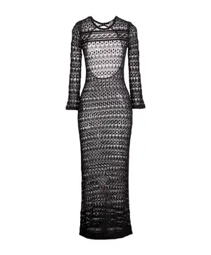 Isabel Marant Étoile Crochet Knit Long Sleeve Maxi Dress - Black
