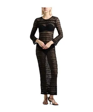 Isabel Marant Étoile Crochet Knit Long Sleeve Maxi Dress