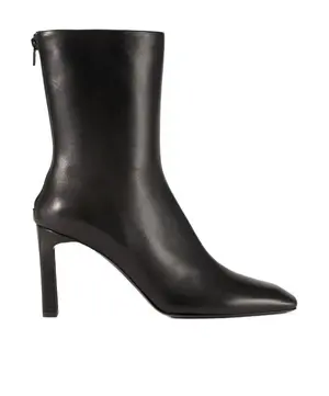 TOTEME Pointed Toe High Heel Ankle Boots - Black