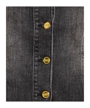 GANNI Strapless Denim Crop Top
