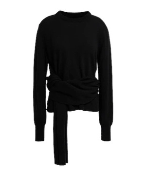 MAISON MARGIELA Solid-color Long-sleeve Knit Sweater - Black