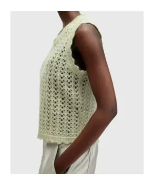 ALLSAINTS Vivian Open-knit V-neck Tank Top