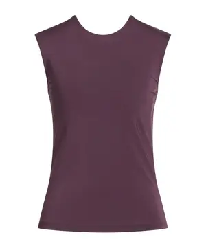 MAXCO. Max&co. Fitted Crew-neck Sleeveless Vest - Brown