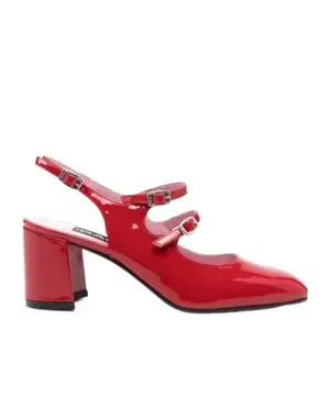 CAREL Buckle Heel Pumps - Red