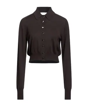 Sportmax Collared Cropped Knit Cardigan - Black