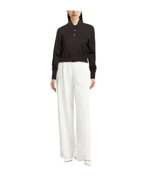 Sportmax Collared Cropped Knit Cardigan