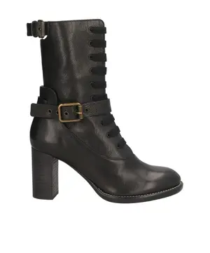Chloé Lace-up Block Heel Ankle Boots