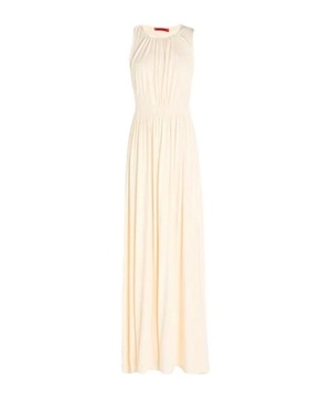 MAXCO. Sleeveless Crew Neck Stretch Dress - White