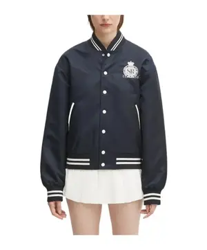SPORTY  RICH Sporty & Rich Embroidered Logo Bomber Jacket