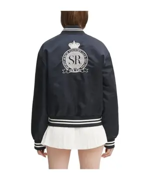 SPORTY  RICH Sporty & Rich Embroidered Logo Bomber Jacket