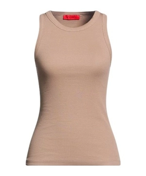 MAXCO. Solid Color Stretch Sleeveless Tank Top - Nude