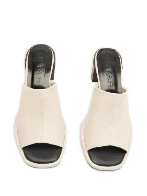 By Far Francisco Square-toe Mules - Nude