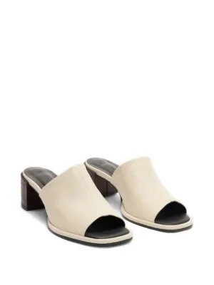 By Far Francisco Square-toe Mules - Nude