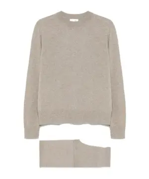 Soft Goat Long-sleeved Knitwear And Trousers Set