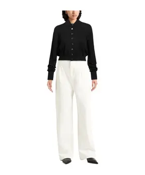 Sportmax Collared Cropped Knit Cardigan
