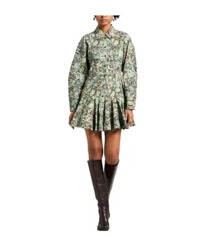 GANNI Multicolor Printed Shirt Dress