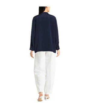 Max Mara Solid Color Stand Collar Shirt