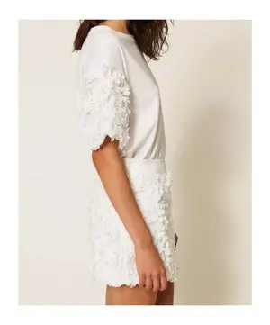 TWINSET Floral-sleeves T-shirt