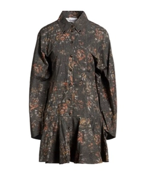 GANNI Multicolored Shirt Dress - Black