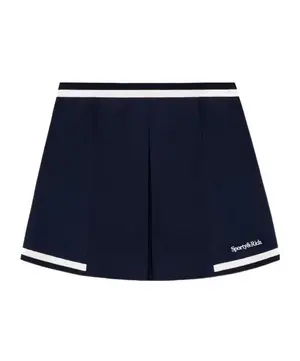 SPORTY  RICH Sporty & Rich Pleated Mini Skirt With Stripe Trim - No