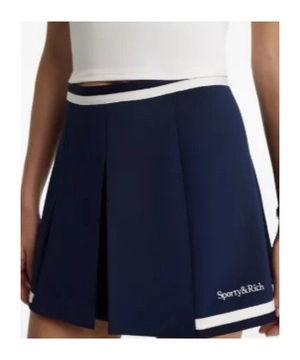 SPORTY  RICH Sporty & Rich Pleated Mini Skirt With Stripe Trim