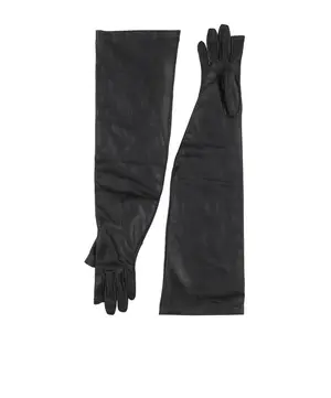 Rick Owens Solid Color Leather Gloves - Black