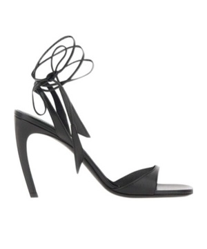 Attico Ora Tie-fastening Heeled Sandals - Black