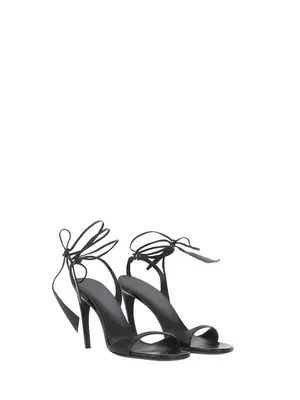 Attico Ora Tie-fastening Heeled Sandals - Black