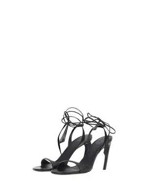 Attico Ora Tie-fastening Heeled Sandals - Black