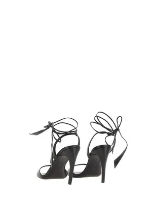 Attico Ora Tie-fastening Heeled Sandals - Black