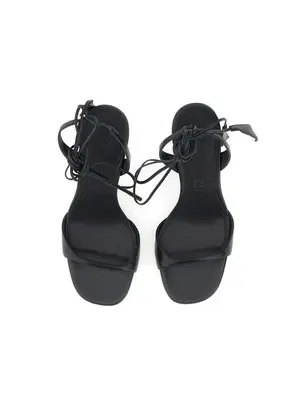 Attico Ora Tie-fastening Heeled Sandals - Black