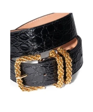 By Far Croco-embossed Leather Belt