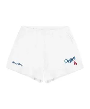 SPORTY  RICH Sporty & Rich Embroidered Logo Shorts - White
