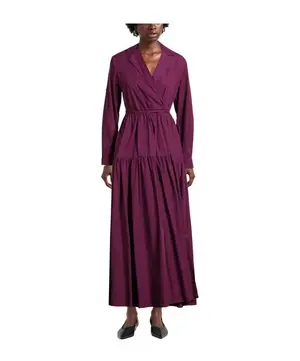 MAXCO. Max&co. Long Sleeve Collared Tiered Maxi Shirt Dress