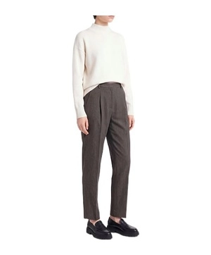 Tory Burch Two-tone Flannel Tapered Trousers