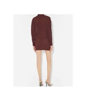 JEAN PAUL GAULTIER High Neck Batwing Sleeve Dress With Sequined Embroidery