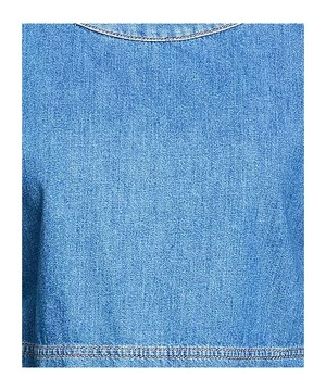 Max Mara Solid Color Denim Sleeveless Top