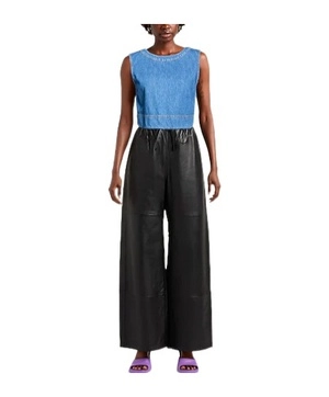Max Mara Solid Color Denim Sleeveless Top