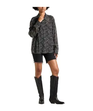 Rag & Bone Two-tone Printed Georgette Blouse
