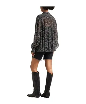 Rag & Bone Two-tone Printed Georgette Blouse