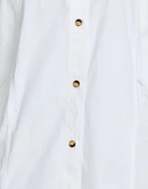 GANNI Plain Poplin Long-sleeve Shirt With Classic Collar