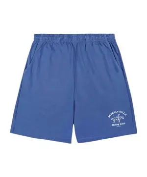 SPORTY  RICH Sporty & Rich Beverly Hills Riding Club Graphic Shorts - Blue