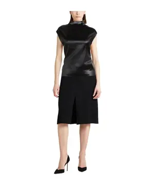 Sportmax Satin-finish High-neck Sleeveless Top